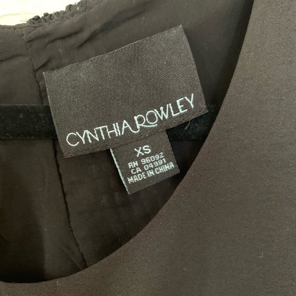 Cynthia Rowley | Tops | Cynthia Rowely Black Sleeveless Blouse Wmesh Side | Poshmark